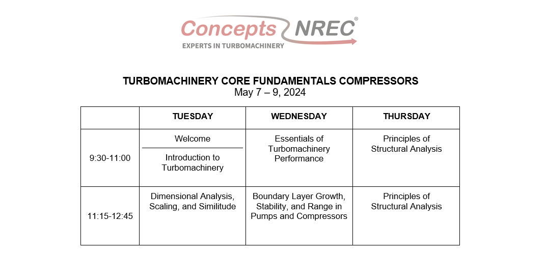 Turbomachinery Professional Development Courses | Concepts NREC